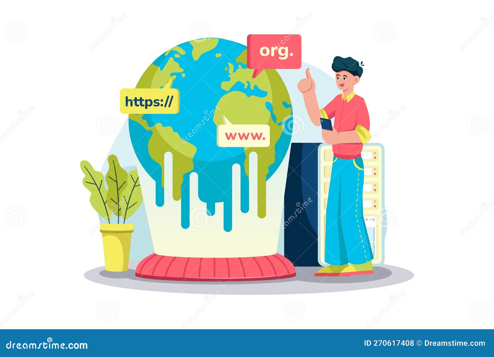 Domain Registration Illustration Concept on White Background Stock ...