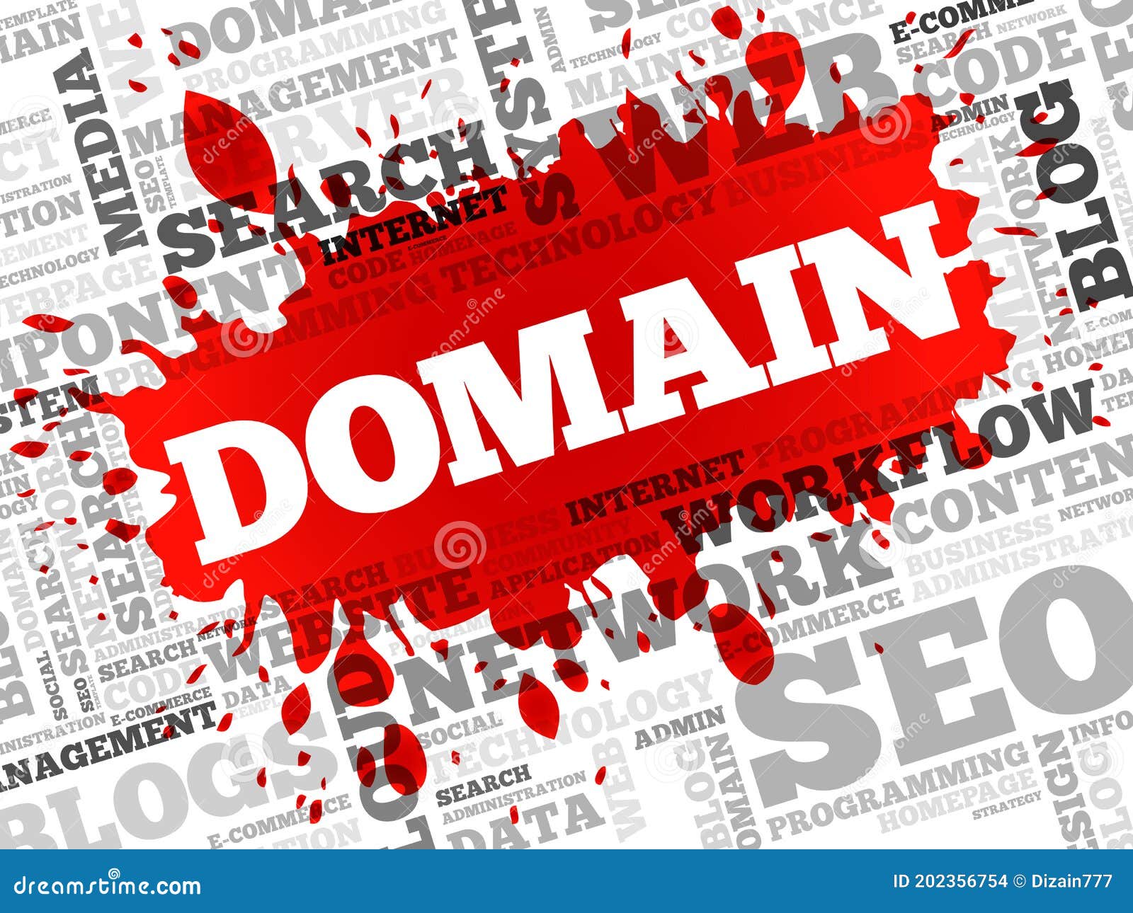 DOMAIN word cloud stock illustration. Illustration of advertising ...