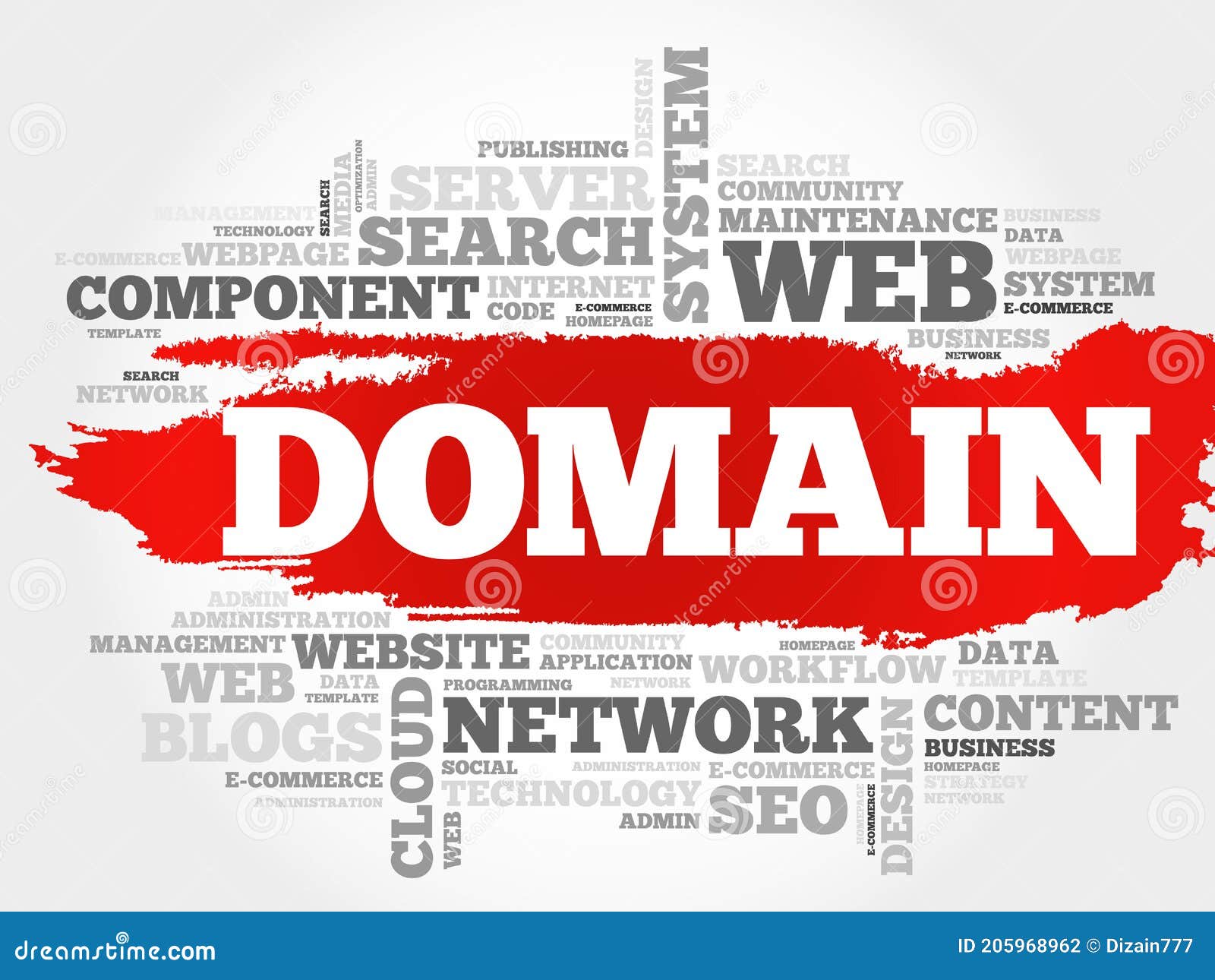 DOMAIN word cloud stock illustration. Illustration of interactive ...