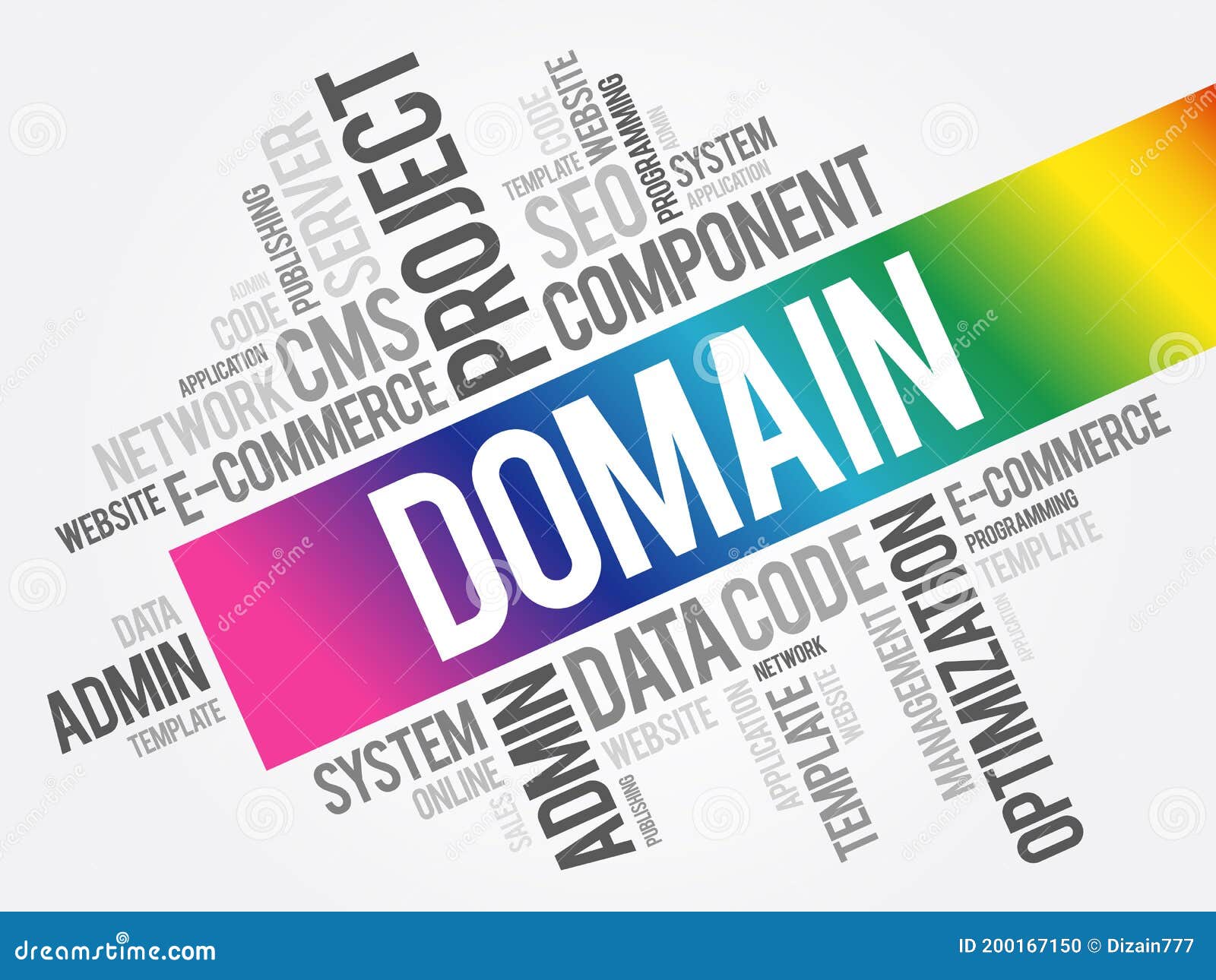 DOMAIN word cloud concept stock illustration. Illustration of ...