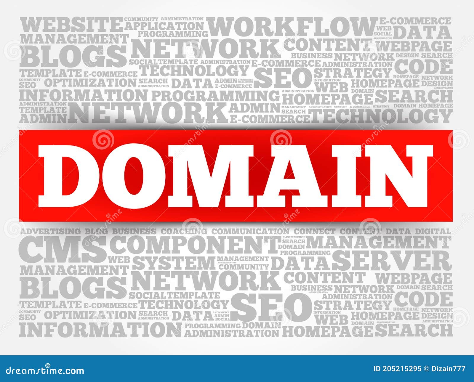DOMAIN word cloud stock illustration. Illustration of design - 205215295