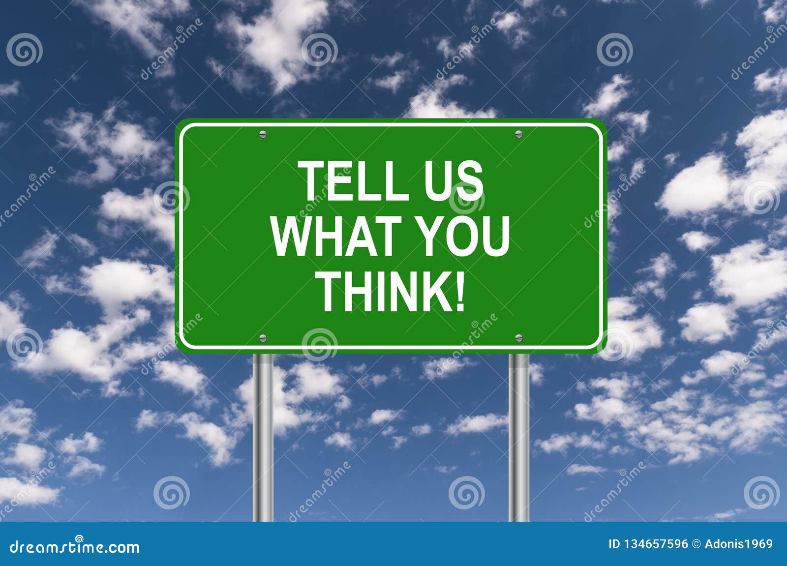Tell Us What You Think Sign Stock Illustration - Illustration of ...