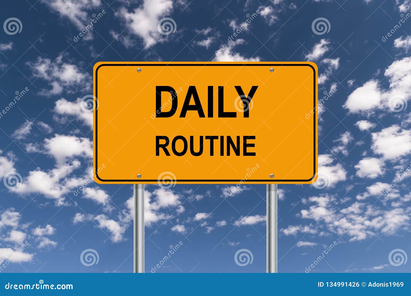 Daily routine sign stock illustration. Illustration of plan - 134991426