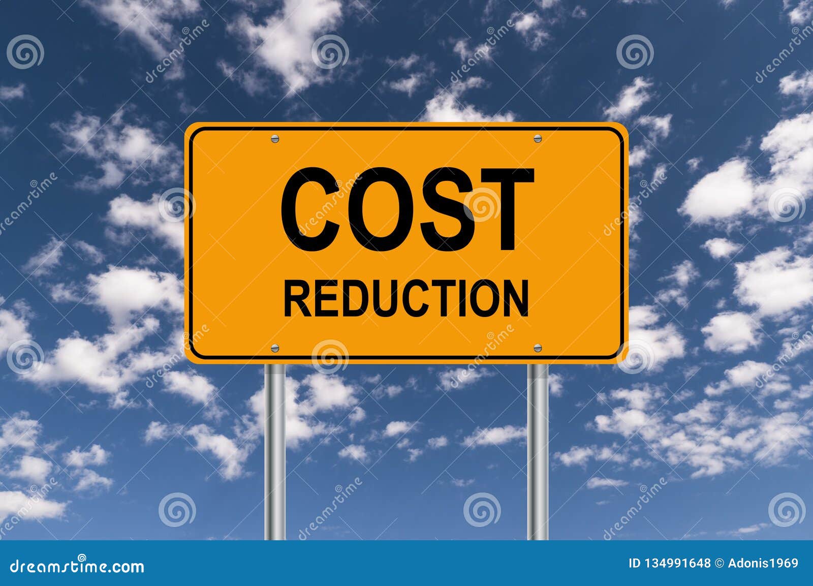 Cost reduction sign stock photo. Image of hoarding, planning - 134991648
