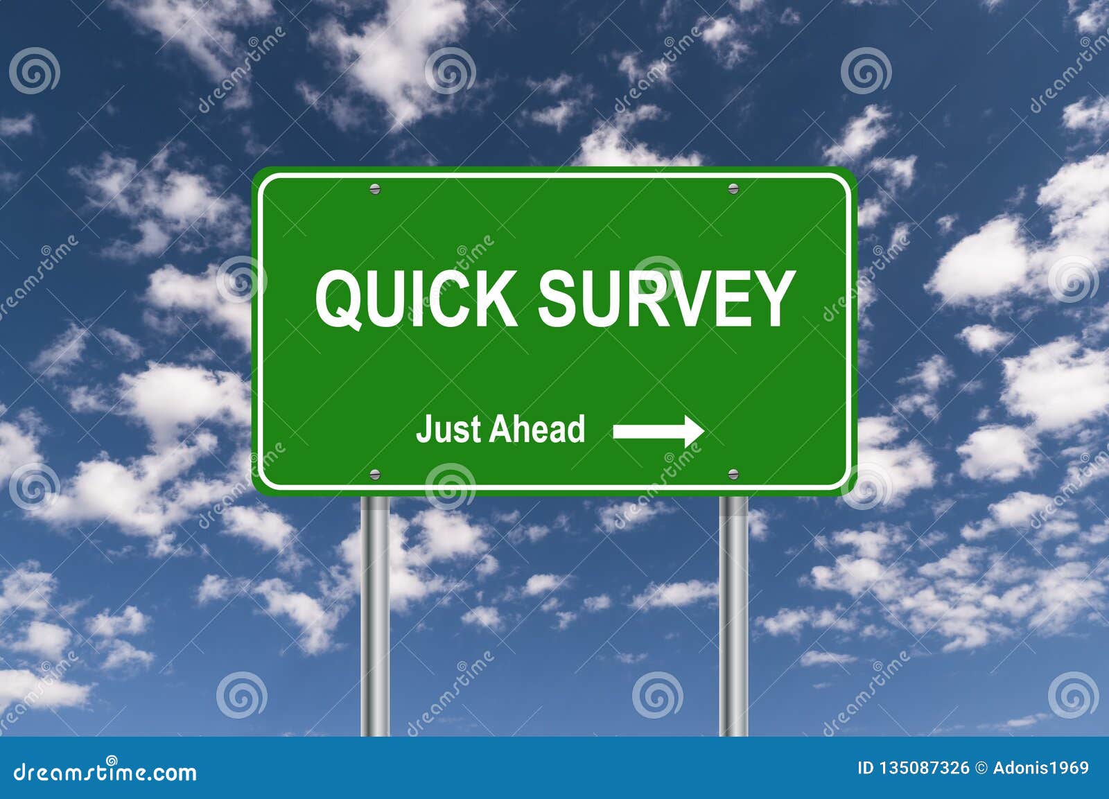 Quick survey road sign stock illustration. Illustration of quick ...
