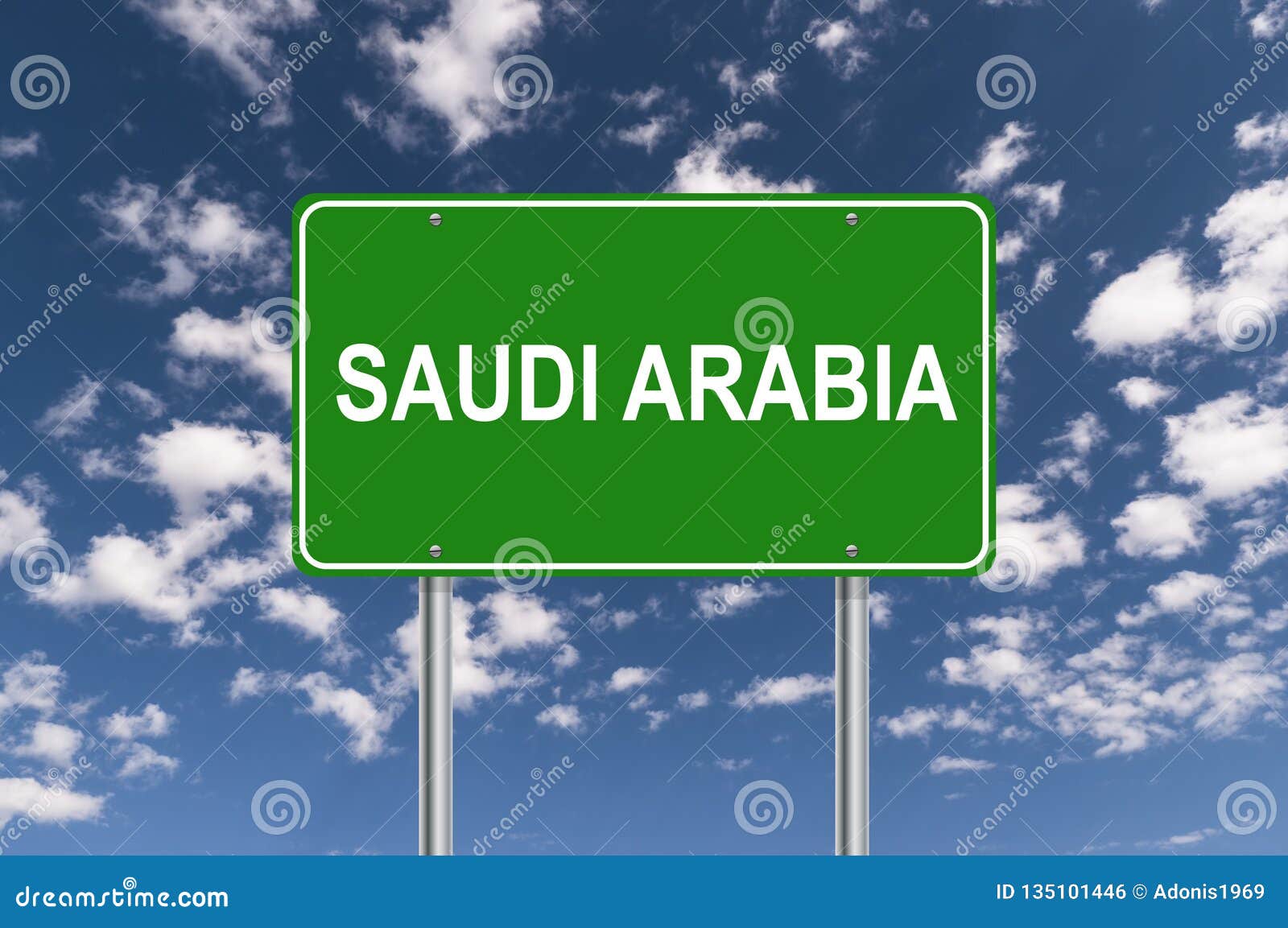 Saudi Arabia sign stock photo. Image of arabia, signpost - 135101446