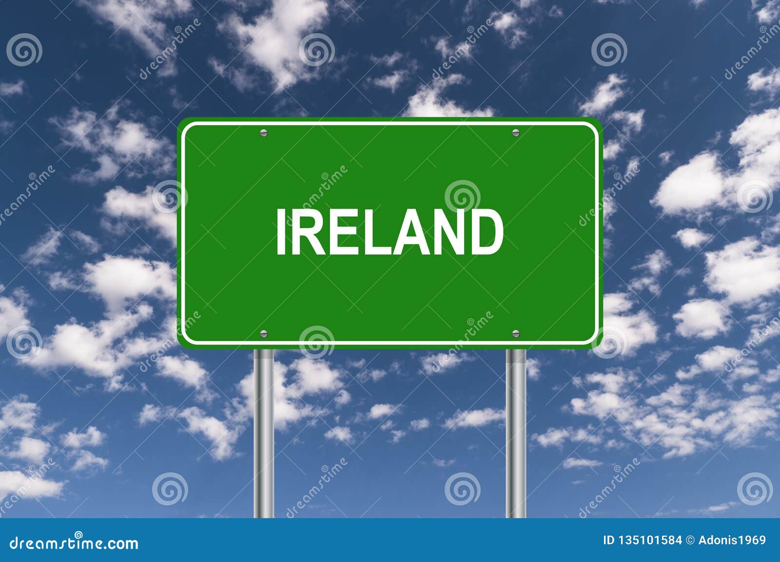 Green Ireland Sign stock illustration. Illustration of sign - 135101584