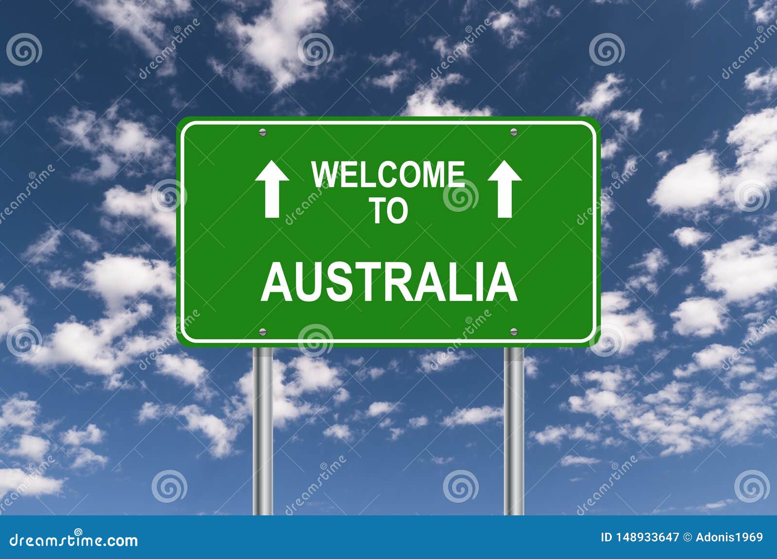 Welcome to Australia sign stock image. Image of white - 148933647