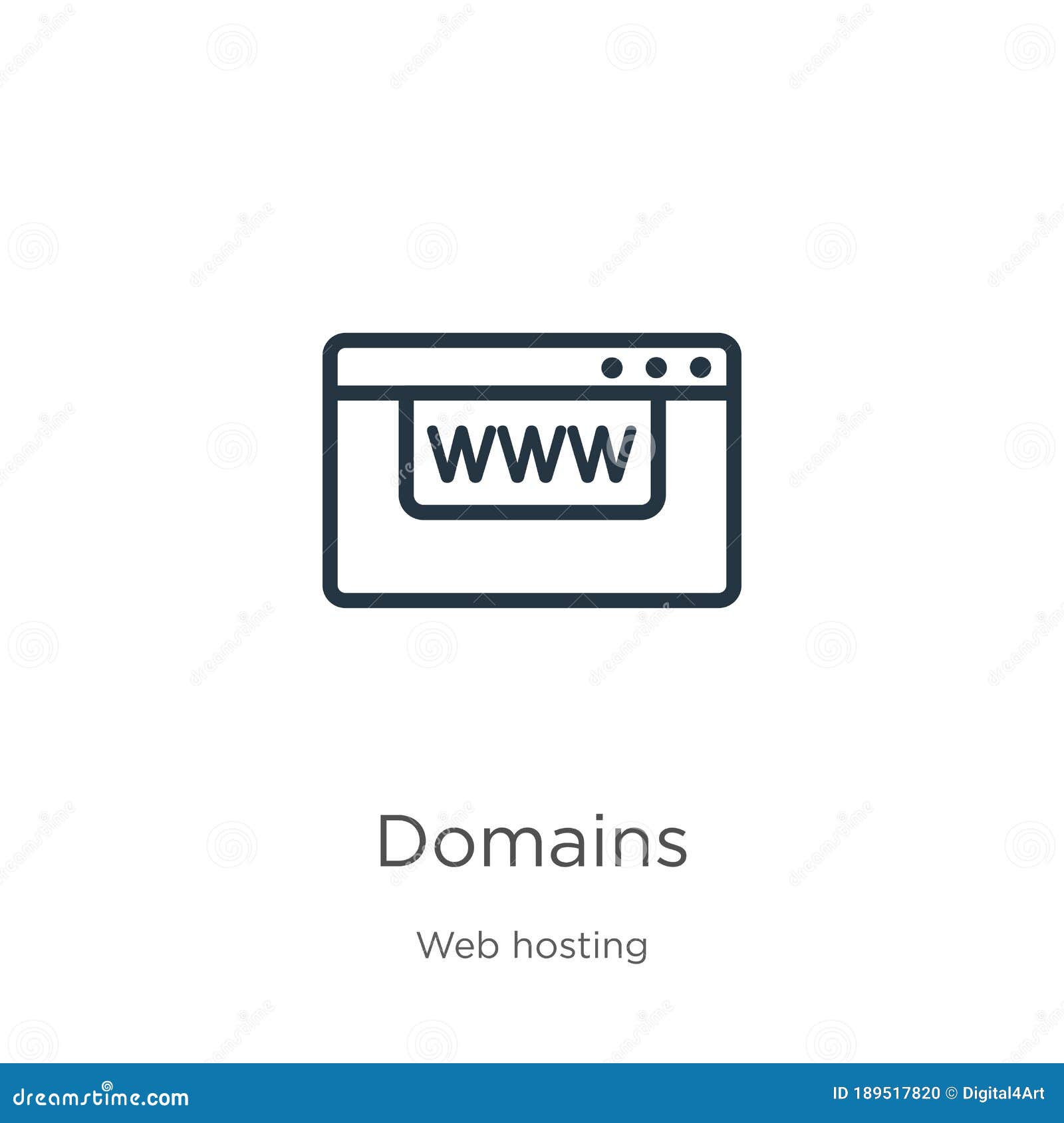 Domains Icon Collection Of Outline Thin Line Symbol Or Sign Cartoon ...