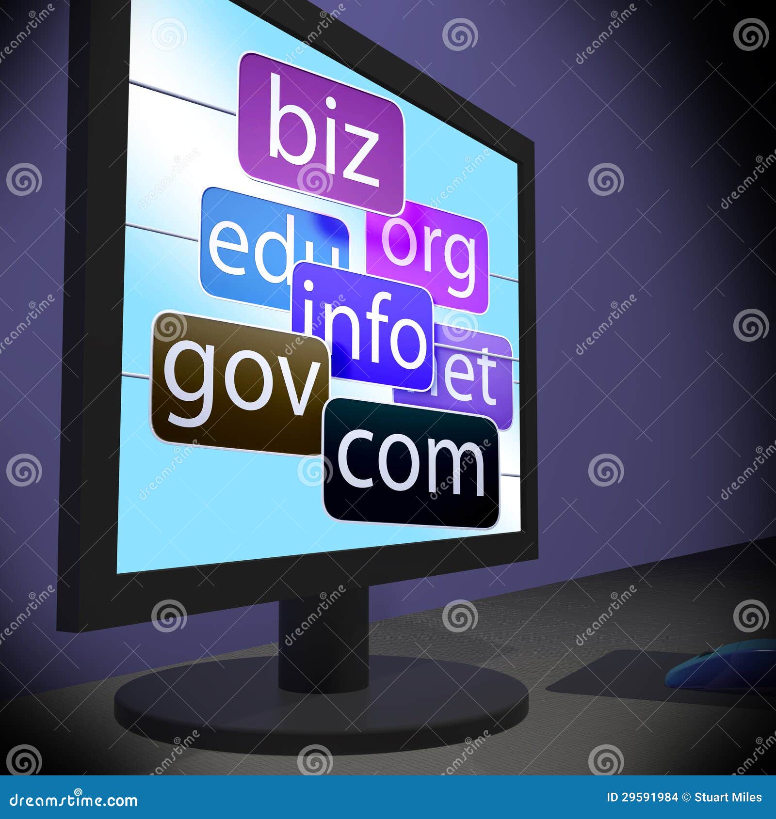 Domains on Monitors Showing Websites Browsing Stock Illustration ...