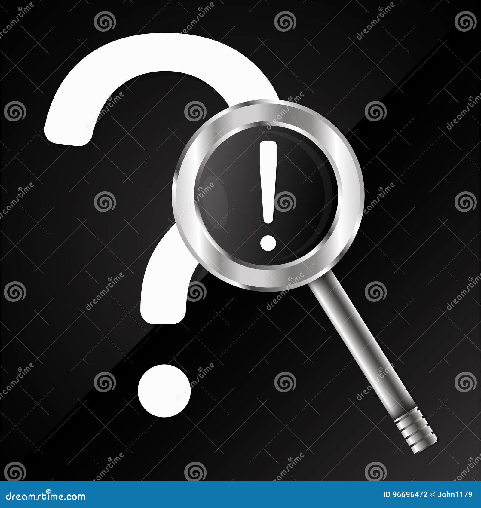 Domanda E Risposta Con Una Lente D'ingrandimento Illustrazione di Stock - Illustrazione di ...