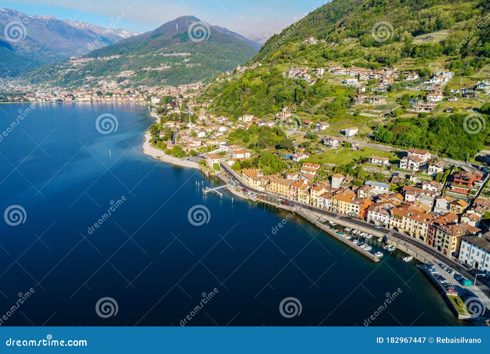 Domaso - Lake Como it stock image. Image of pier, como - 182967447