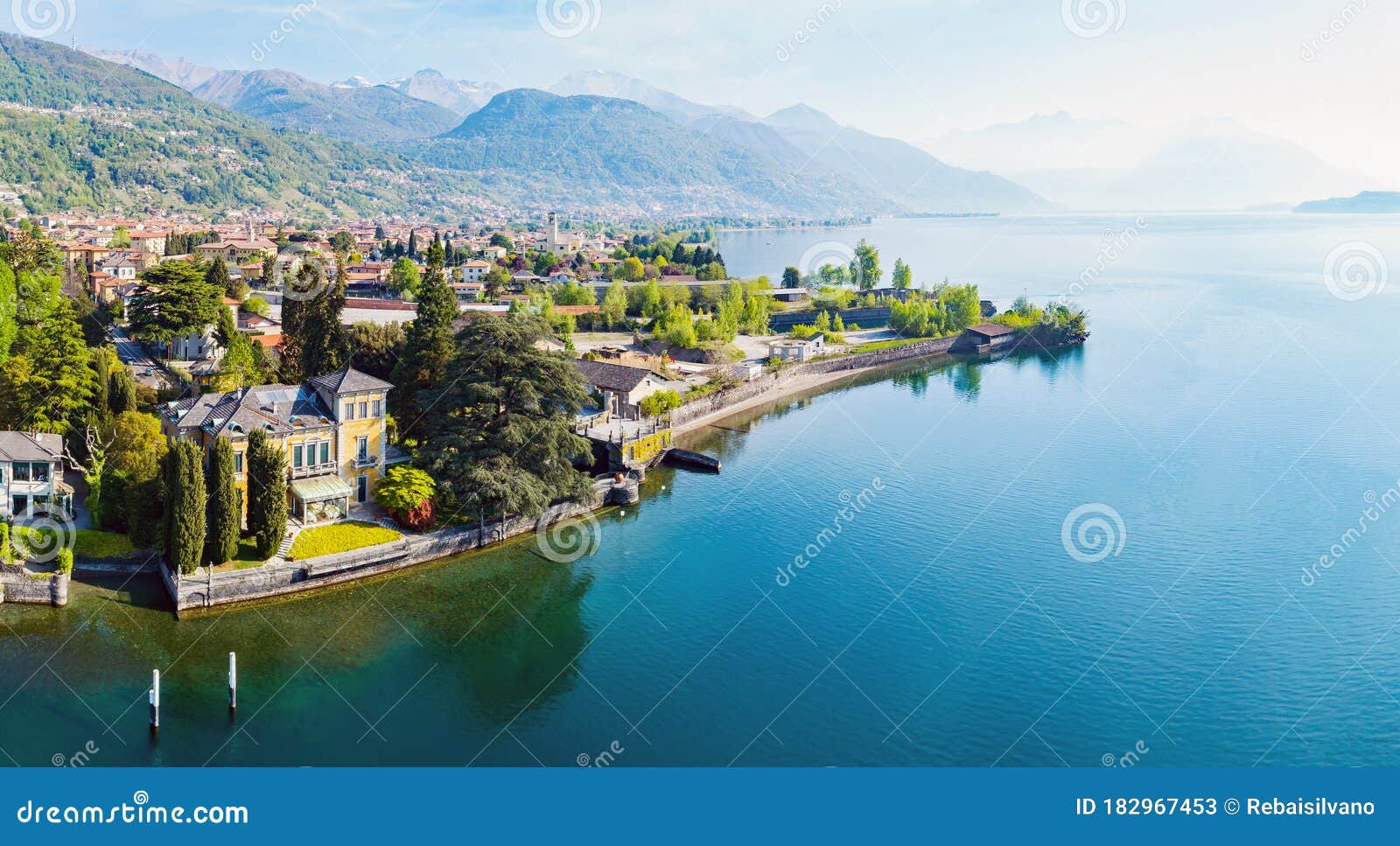 Domaso - Lake Como it stock image. Image of pier, lario - 182967453