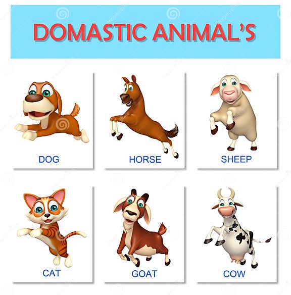Domastic animal chart stock illustration. Illustration of toon - 70008694