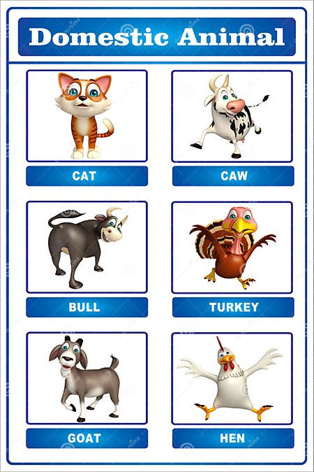 Domastic animal chart stock illustration. Illustration of creature ...
