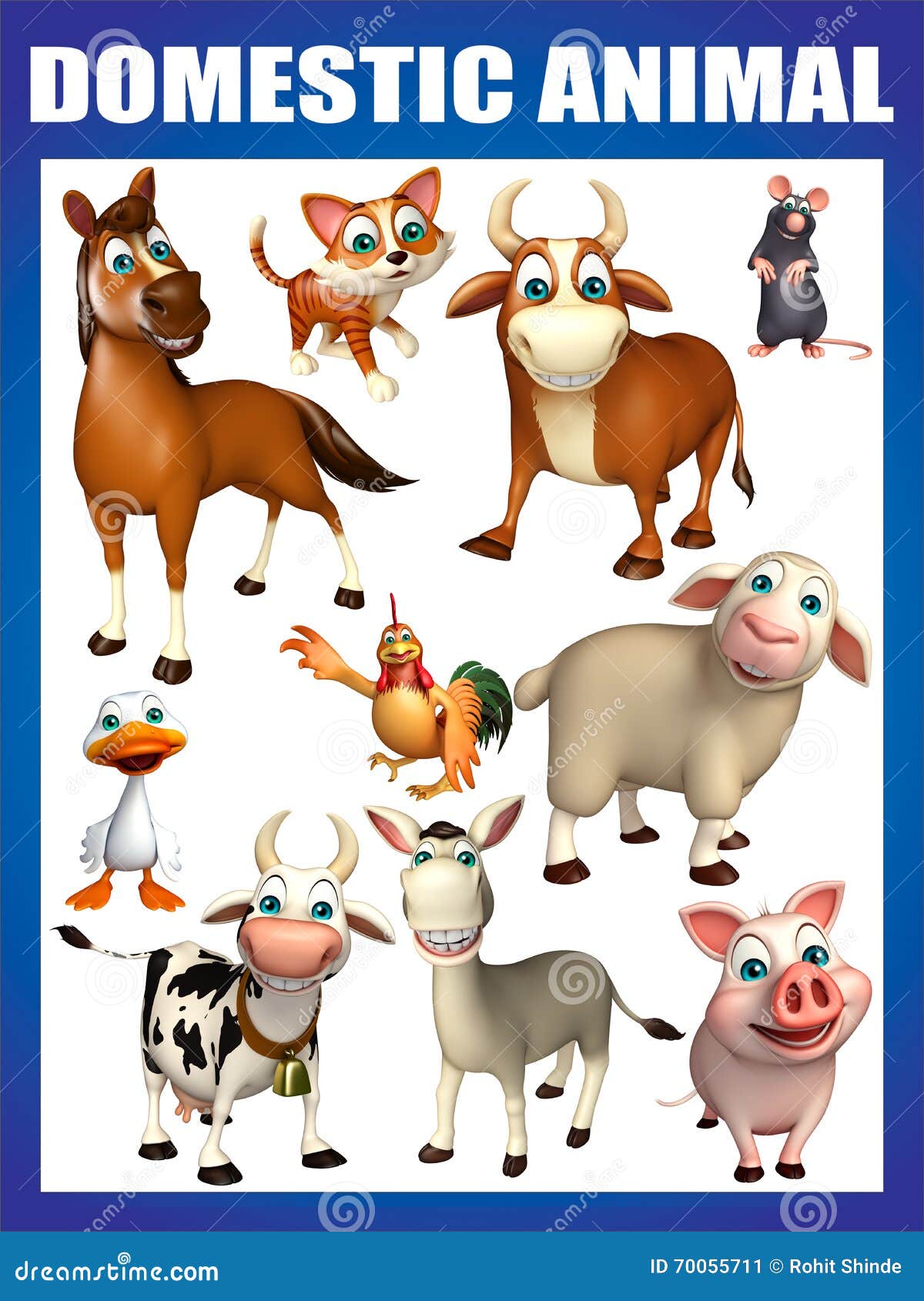 Domastic animal chart stock illustration. Illustration of chicken ...