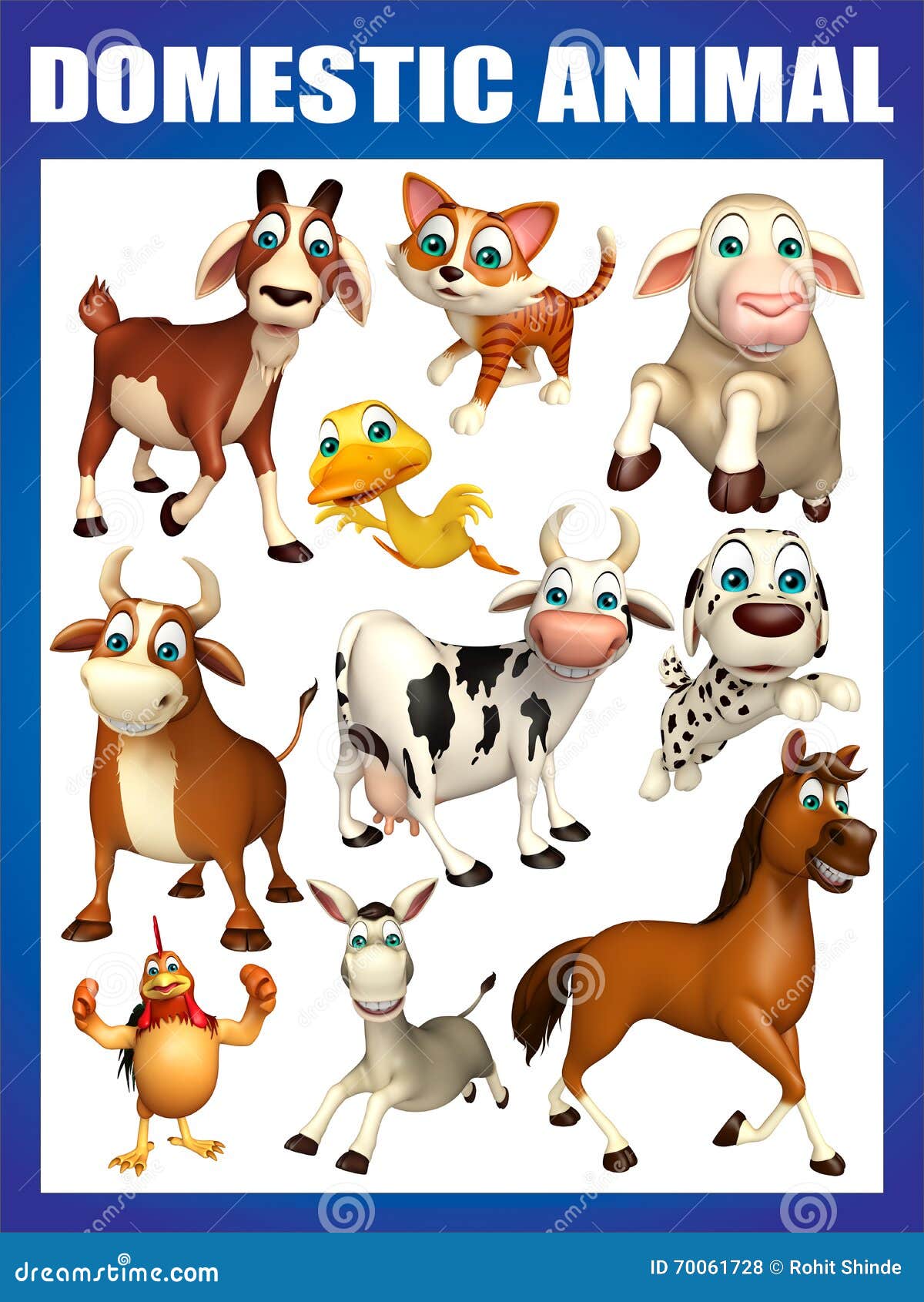 Domastic animal chart stock illustration. Illustration of sheep - 70061728