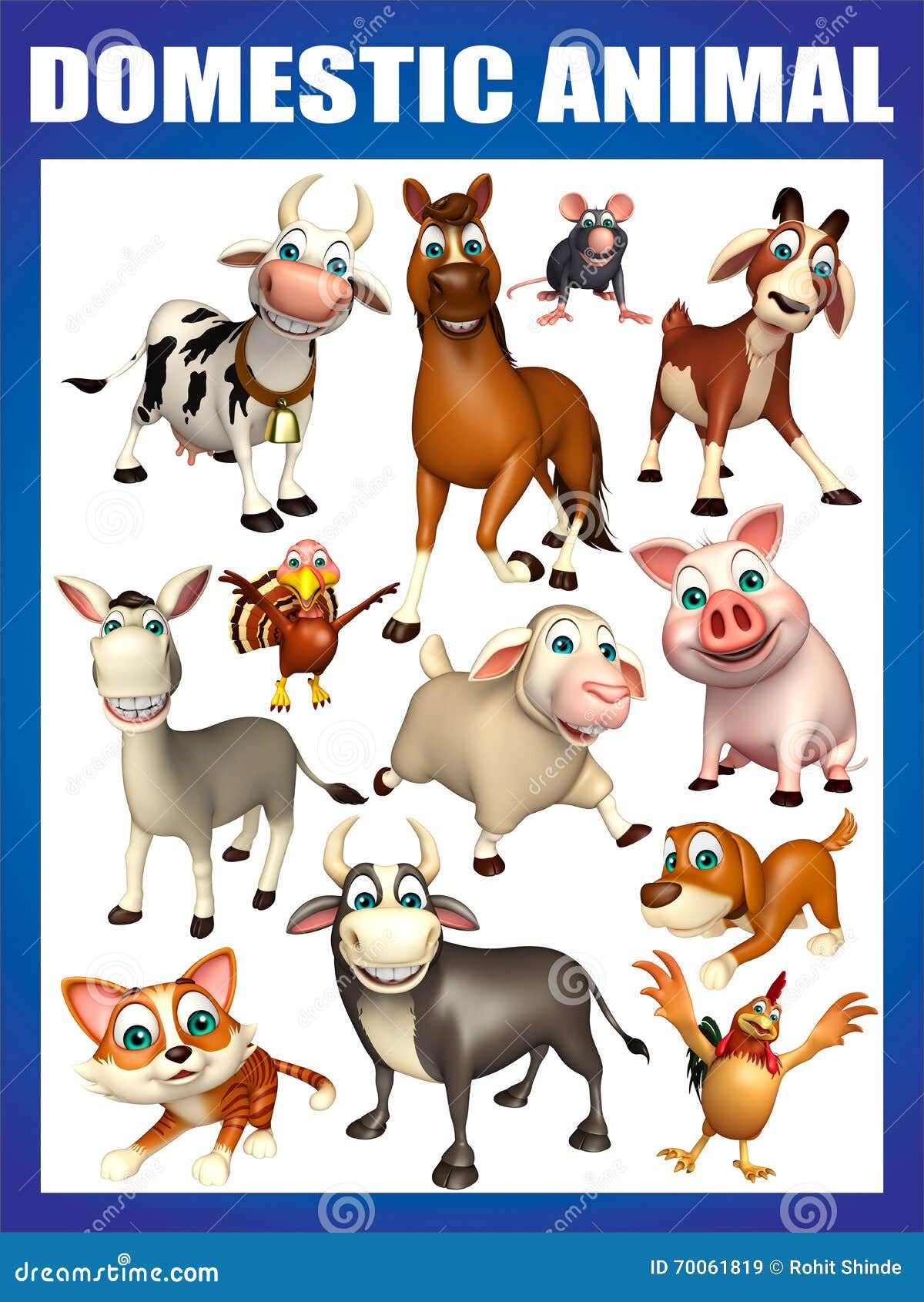 Domastic animal chart stock illustration. Illustration of agriculture ...