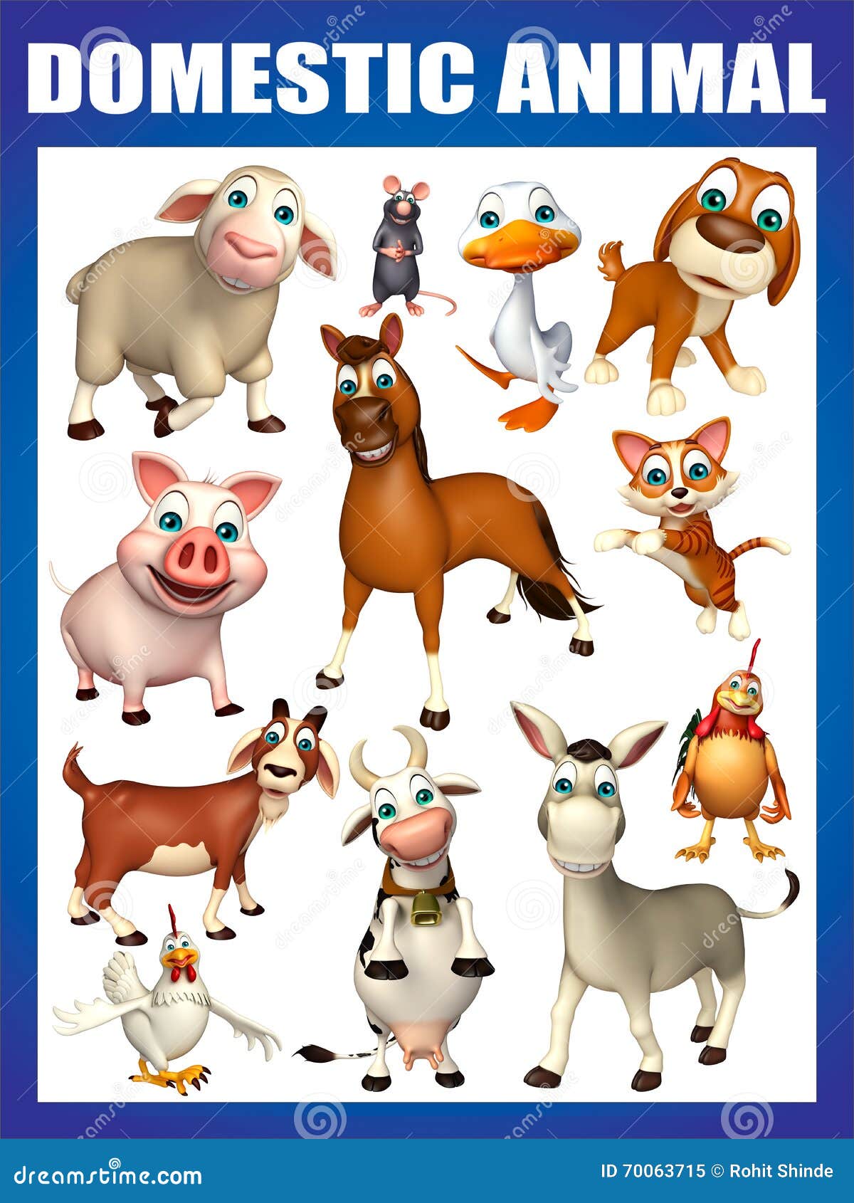 Domastic animal chart stock illustration. Illustration of education ...