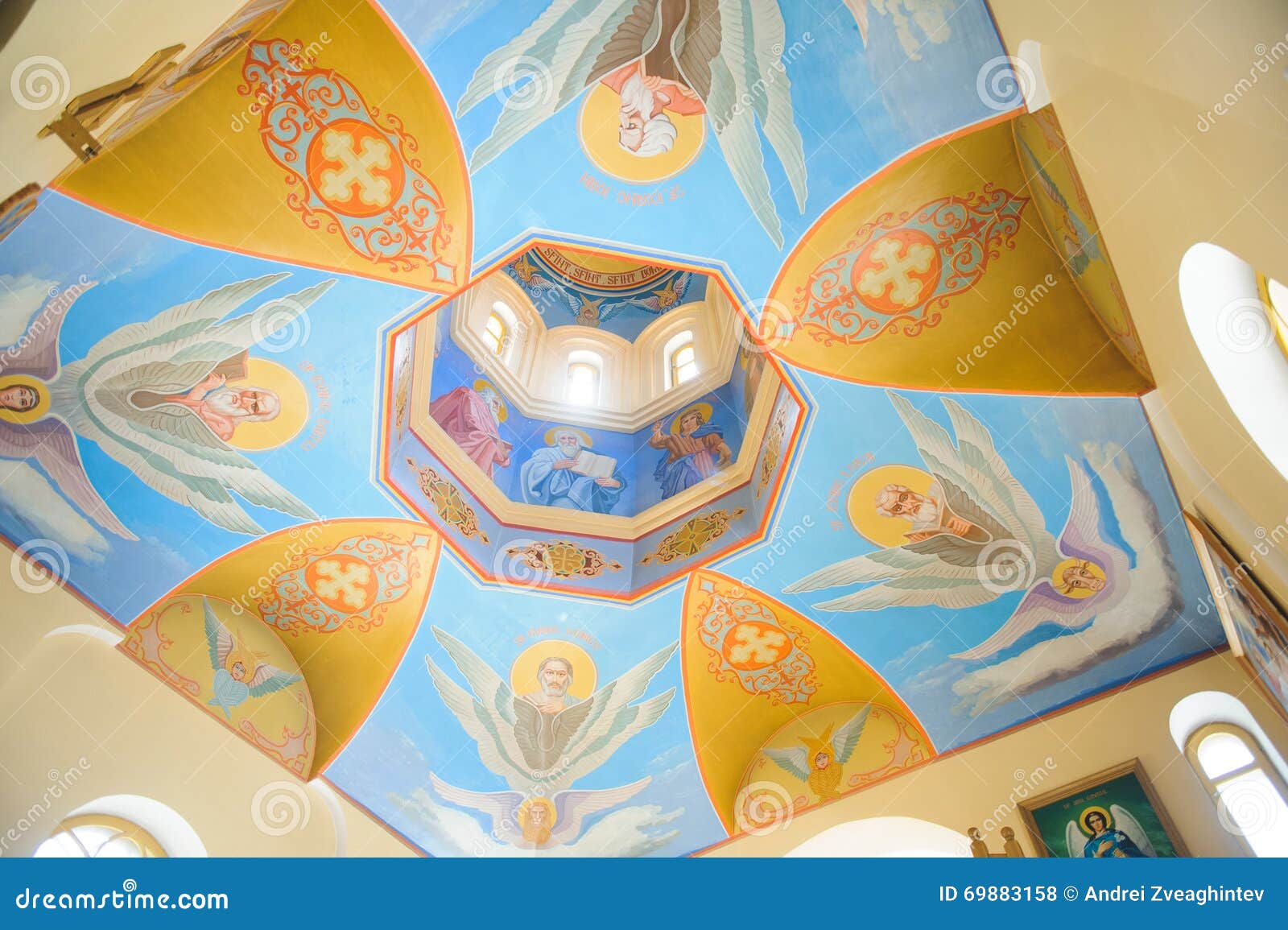 Dome with Angels stock photo. Image of light, abstract - 69883158