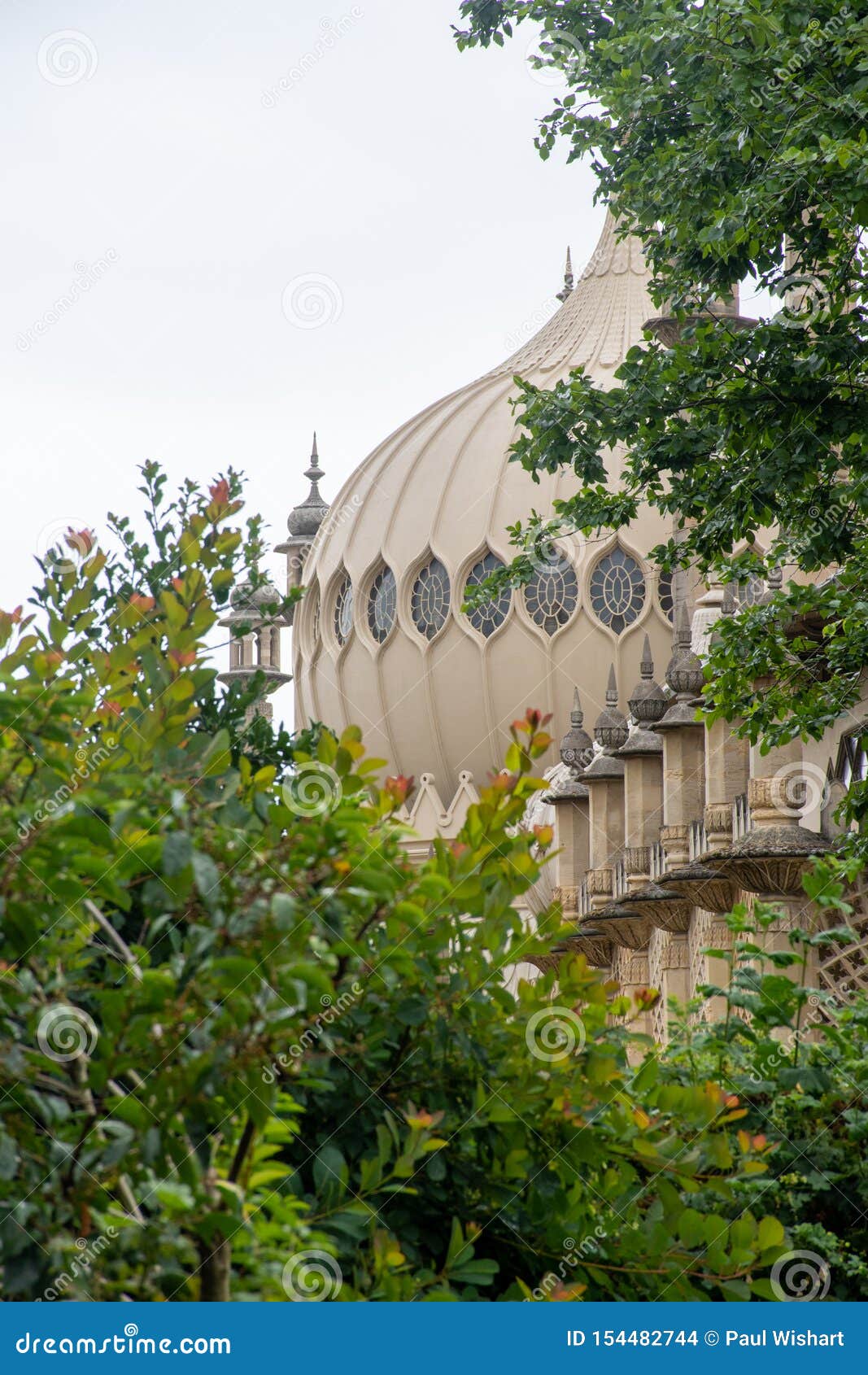 Dome of Brighton Pavilion through Trees Stock Photo - Image of travel ...