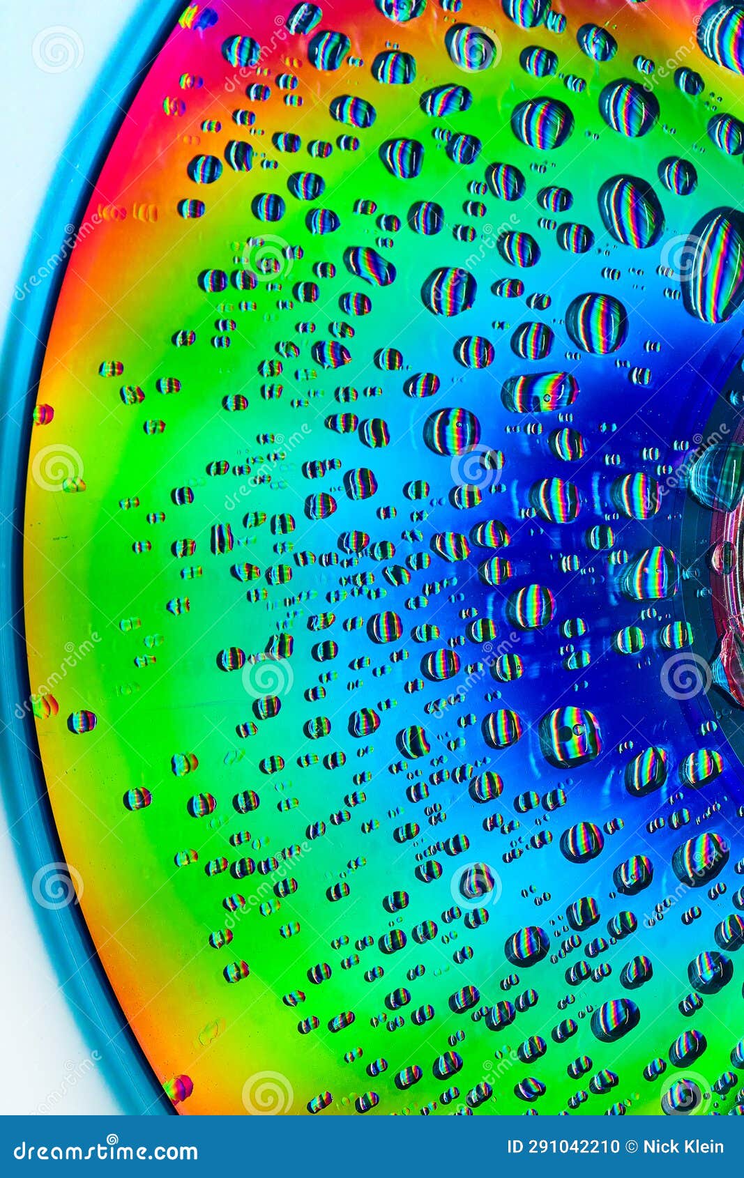 Dome of Brilliant Metallic Colors with Water Drops on Surface in ...