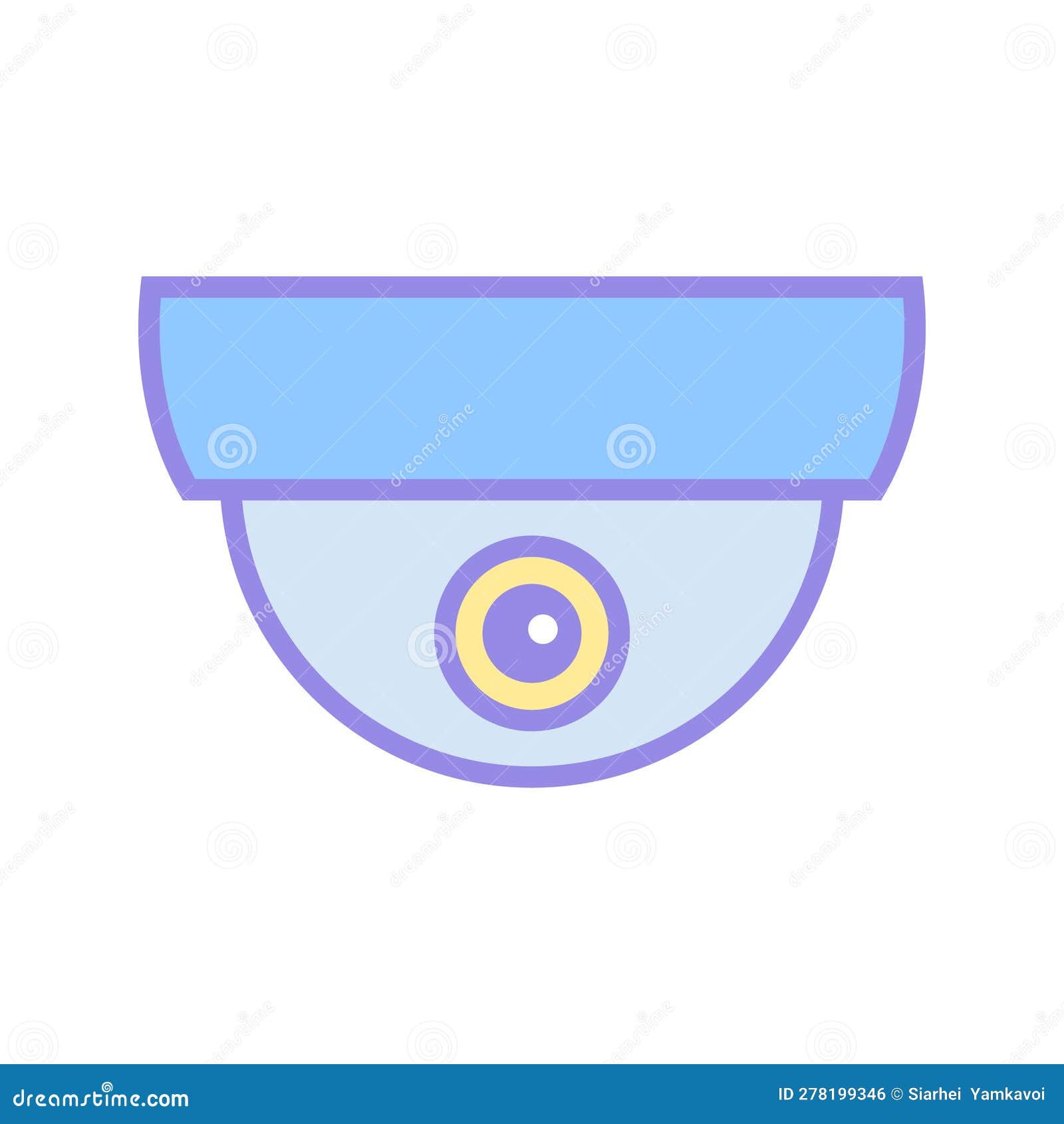 Dome Camera Icon. CCTV, Security Ceiling Video Camera, Surveillance ...