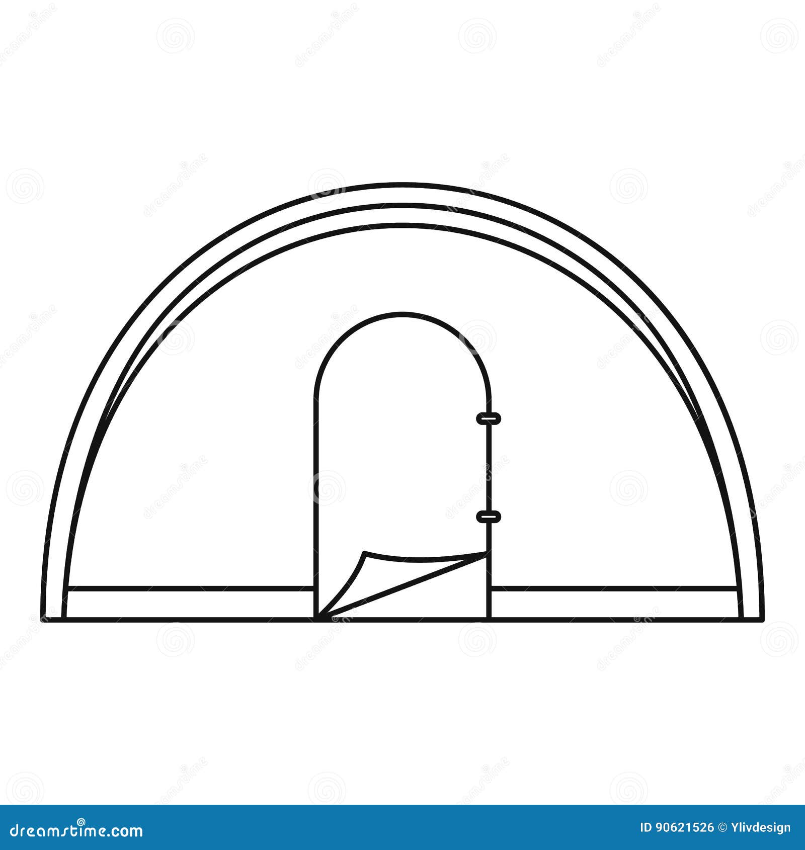 Dome Camping Tent Icon, Outline Style Stock Vector - Illustration of ...