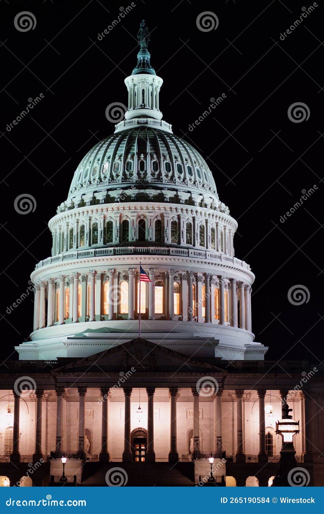 Dome of the Capital Building at Night Editorial Stock Image - Image of ...