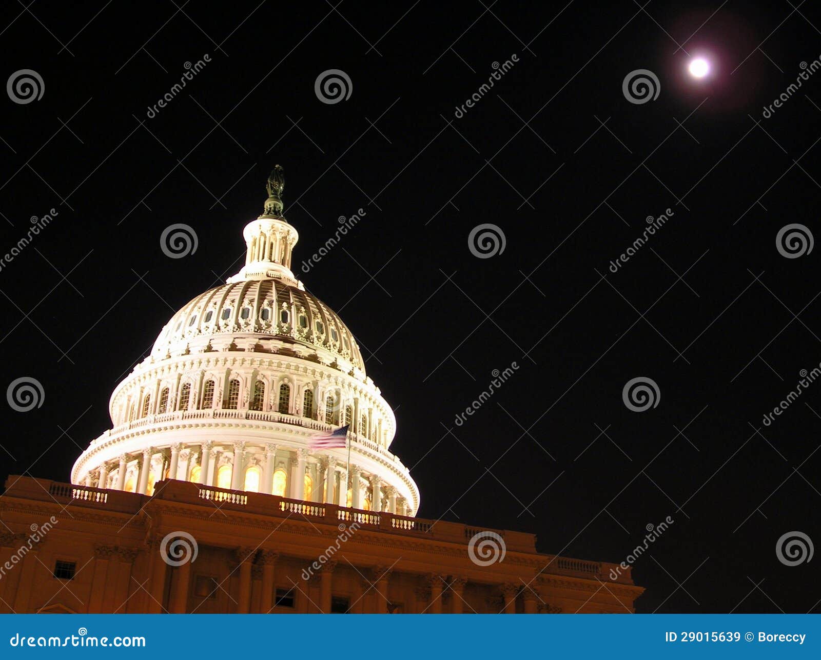 Dome of the Capitol (Congress) Building by Night Stock Image - Image of ...