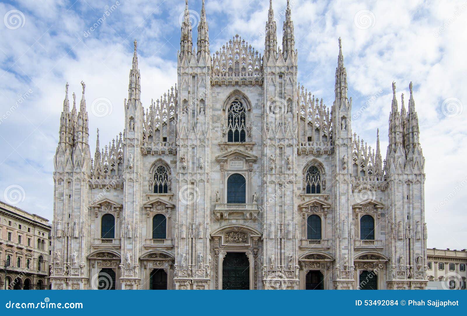 Dome cathedral in Milan. stock photo. Image of duomo - 53492084