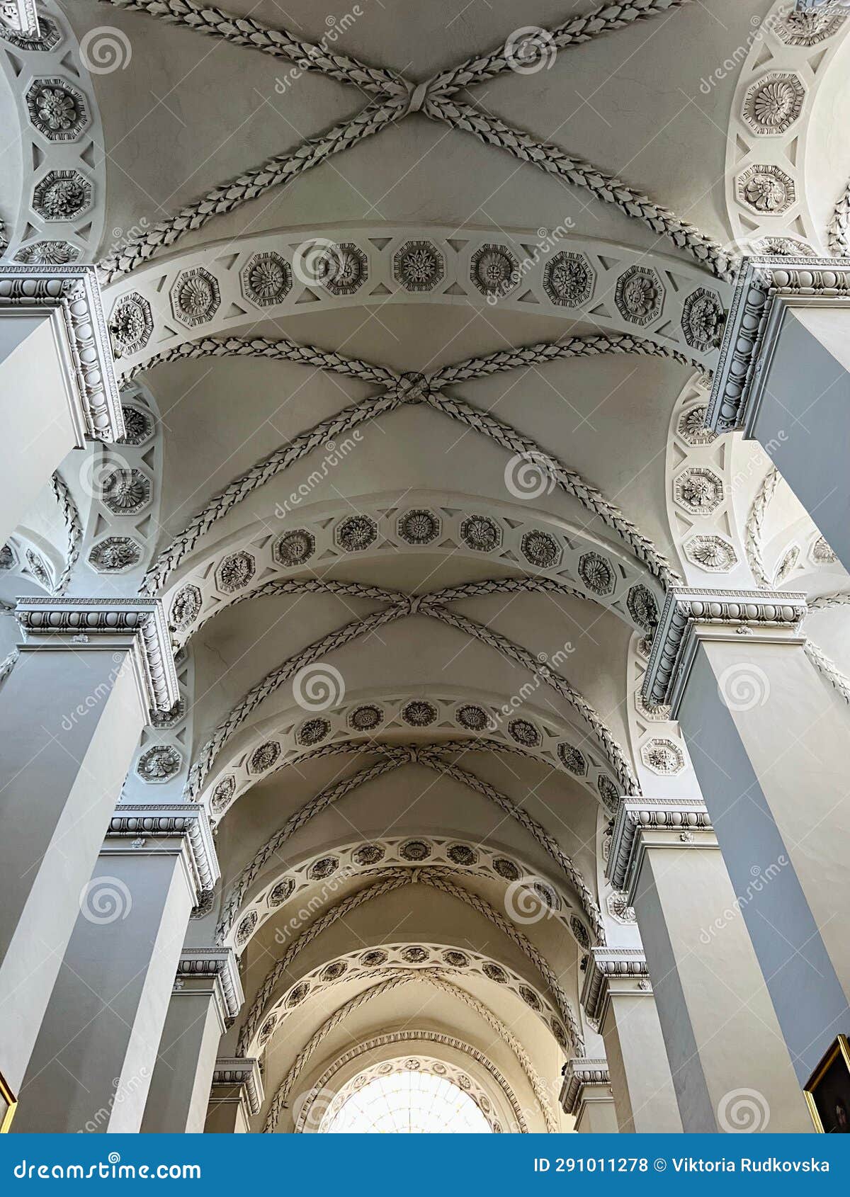 Dome of a Catholic Church, High Ceiling, Columns. Stock Photo - Image ...