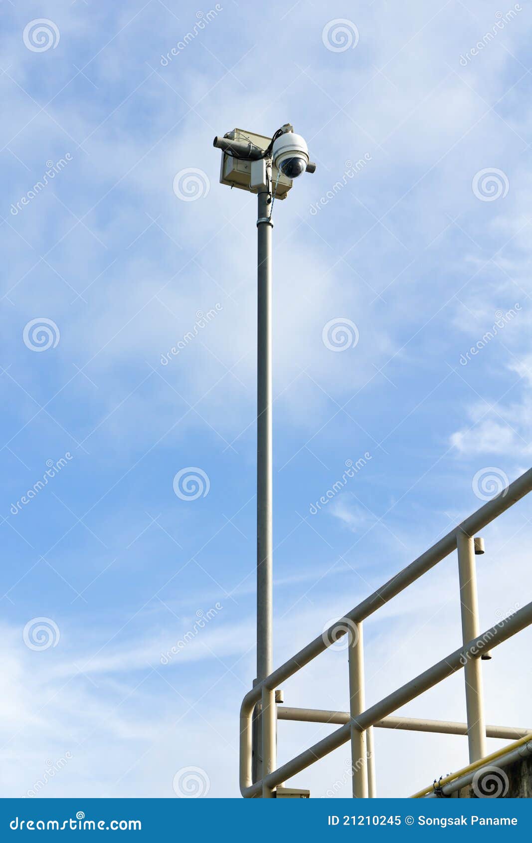 Dome Cctv Cameras On High Pillars To Capture Traffic On The Road Stock ...