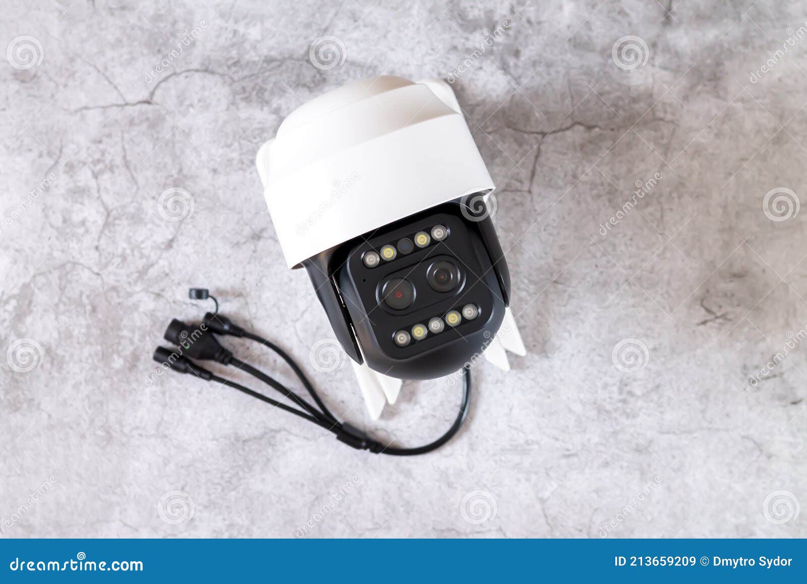 Dome CCTV Secure Camera or Surveillance Video Camera on Stone ...