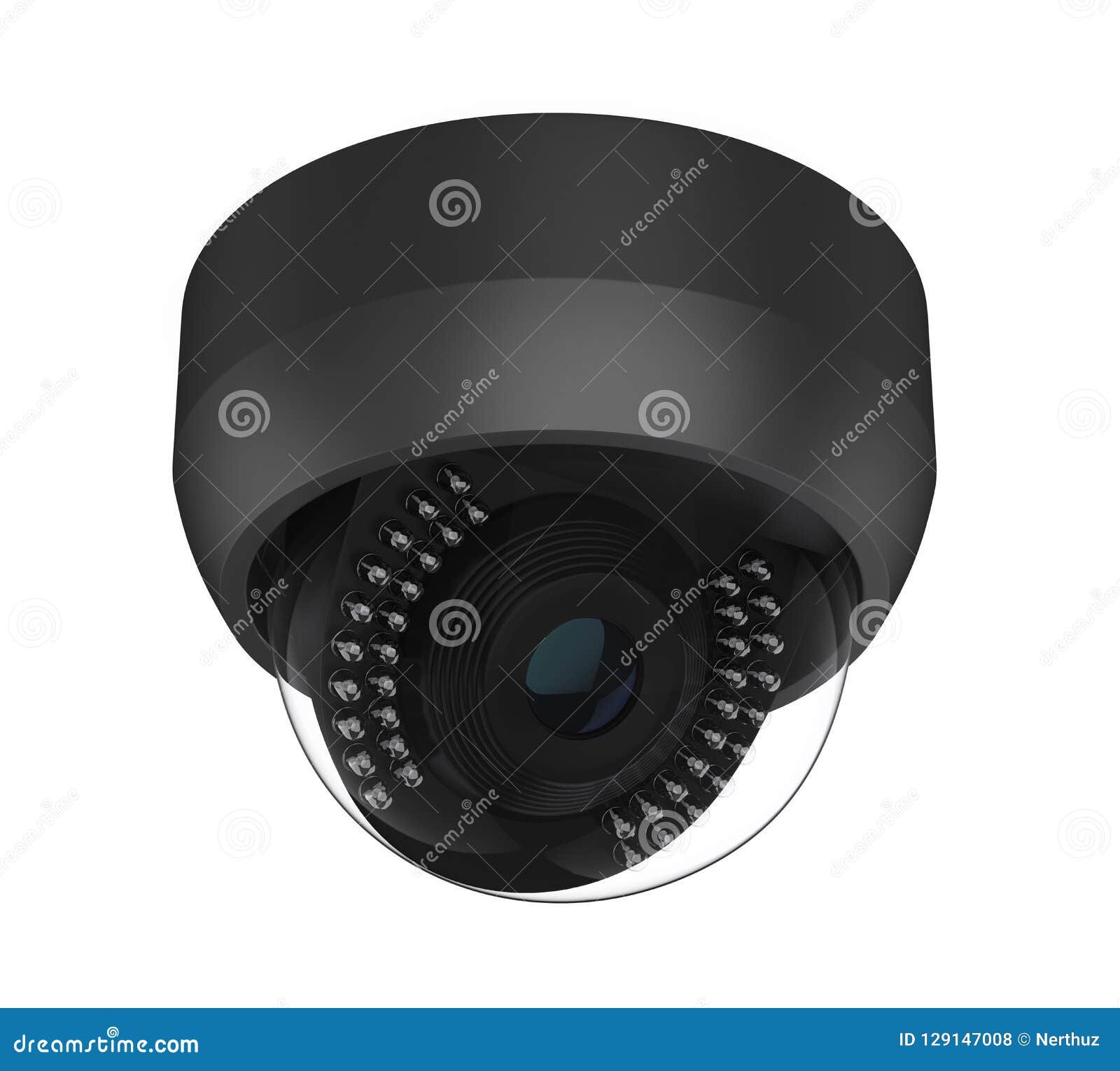 CCTV Security Camera. Front View. Black Surveillance System Vector ...