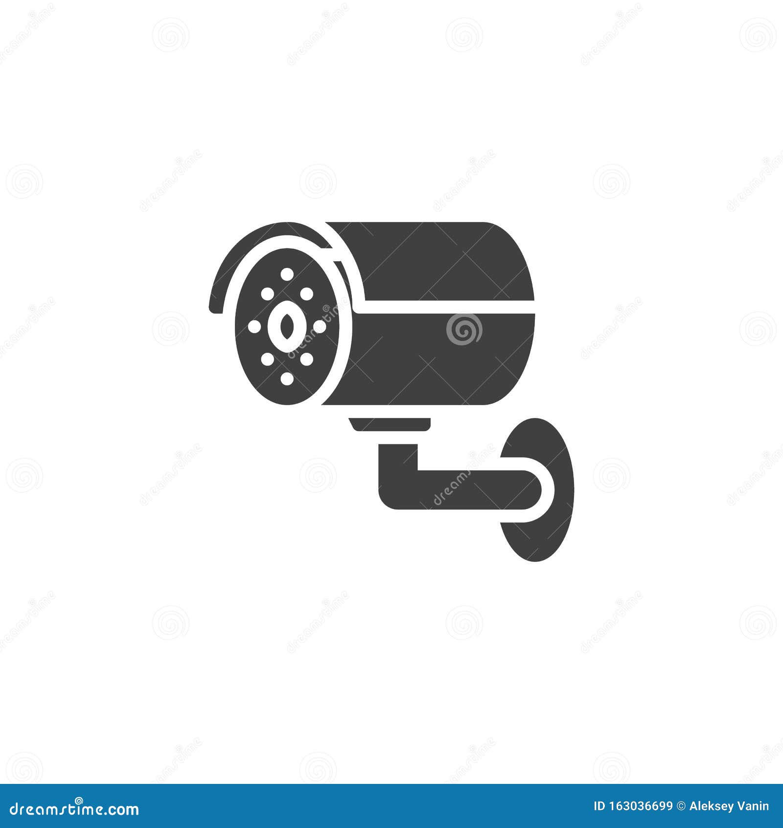 Dome CCTV vector icon stock vector. Illustration of dome - 163036699