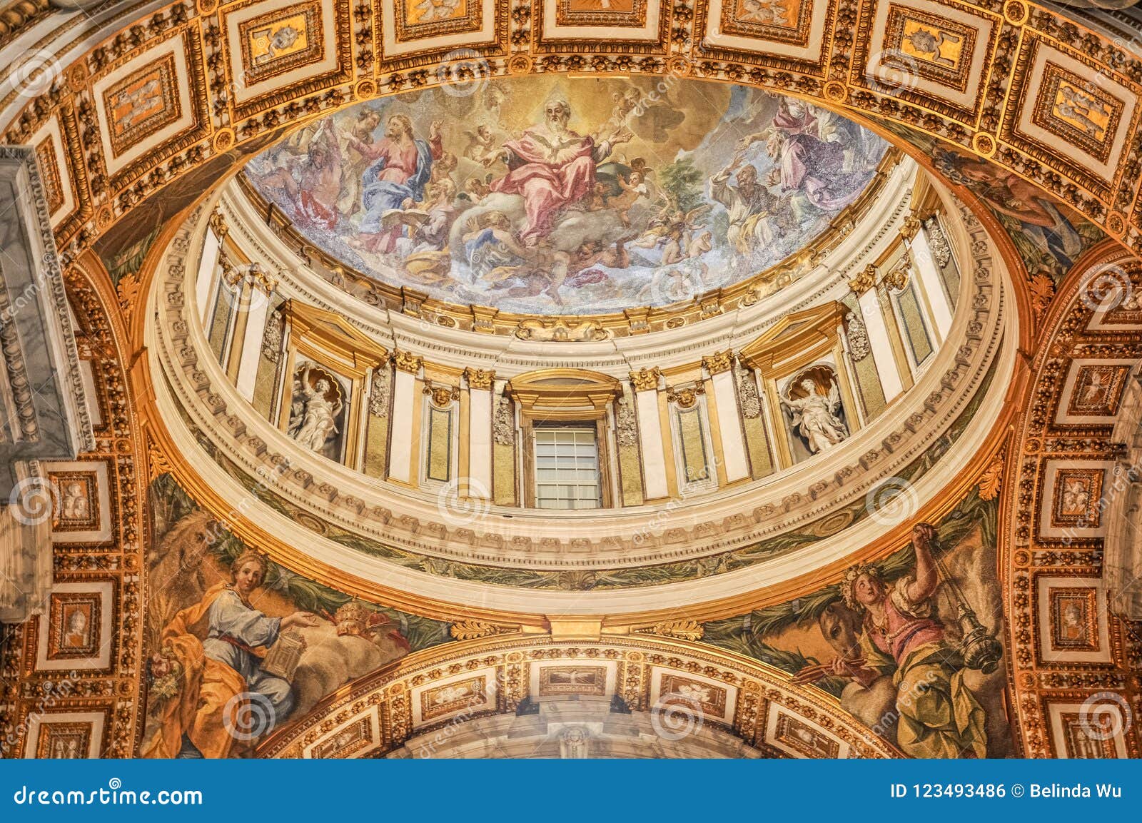 The Ceiling of the St. Peter Basilica in Vatican Editorial Photo ...