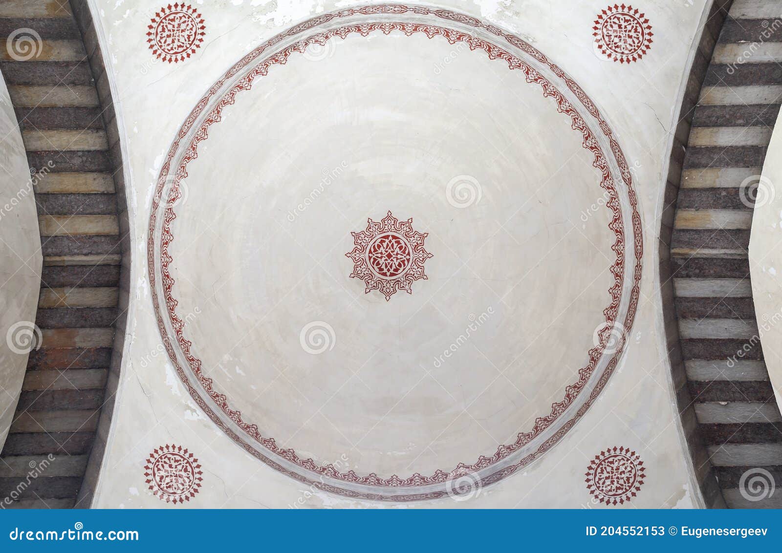 Dome Ceiling of a Mosque, Istanbul, Turkey Stock Image - Image of ...