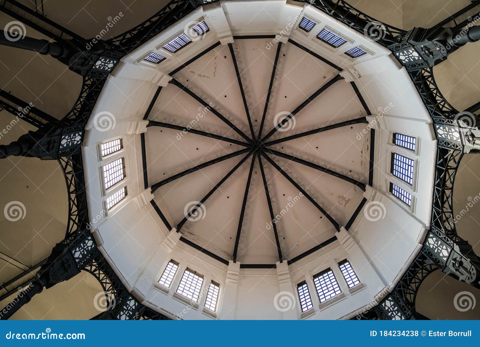 Dome of the Central Gallery of La Modelo Prison in Barcelona Stock ...