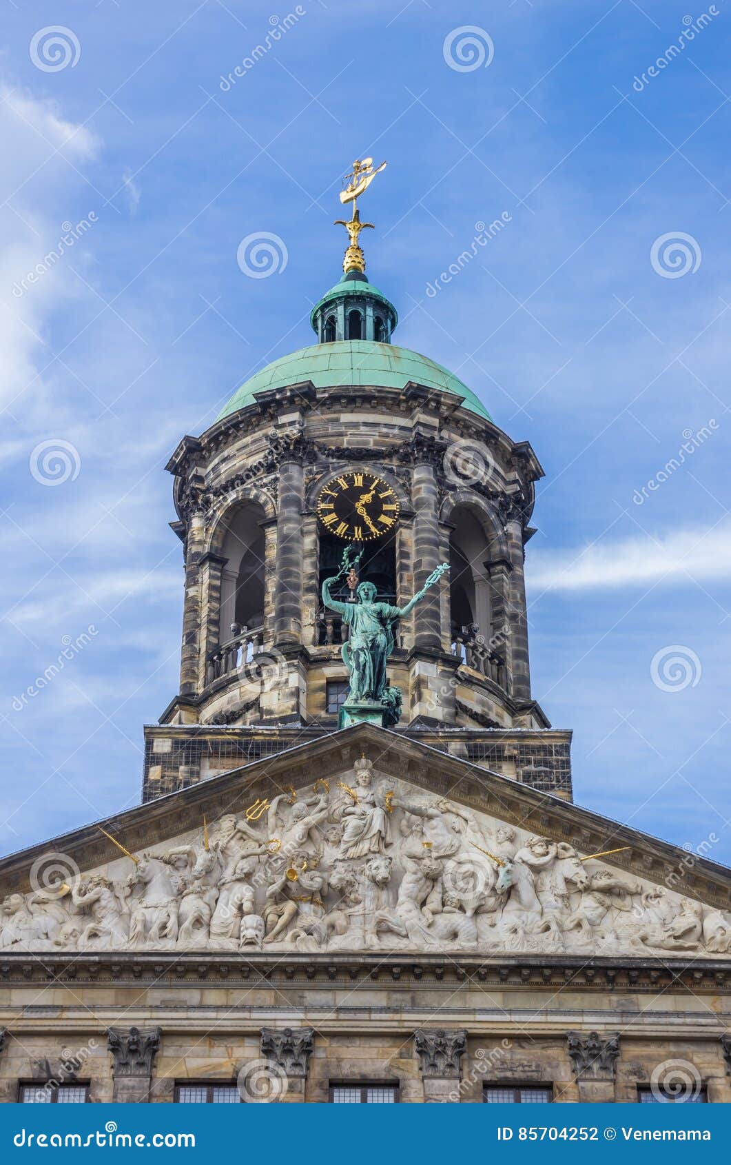 Dome of the Dam Palace in Teh Center of Amsterdam Stock Photo - Image ...