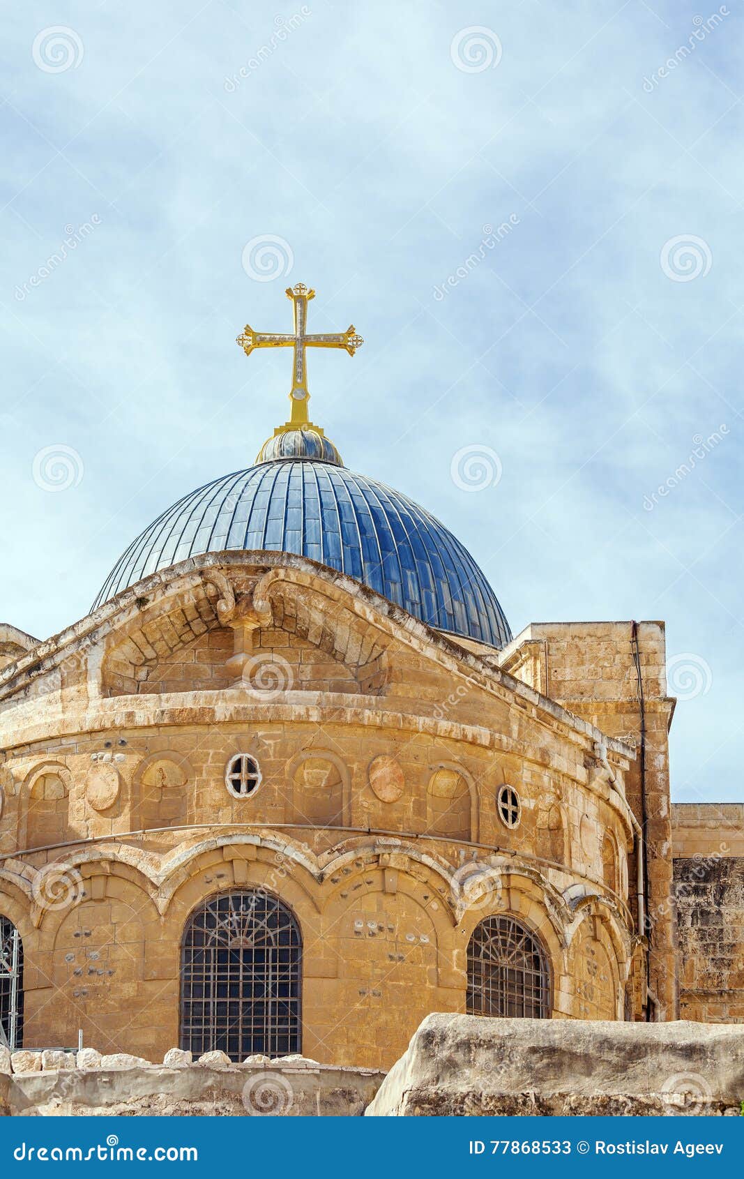 Dome of Holy Sepulchre Cathedral, Jerusalem Stock Image - Image of ...