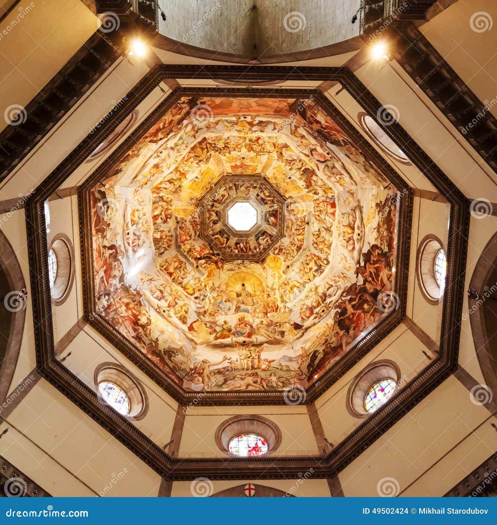 Dome inside the Duomo editorial stock image. Image of brown - 49502424
