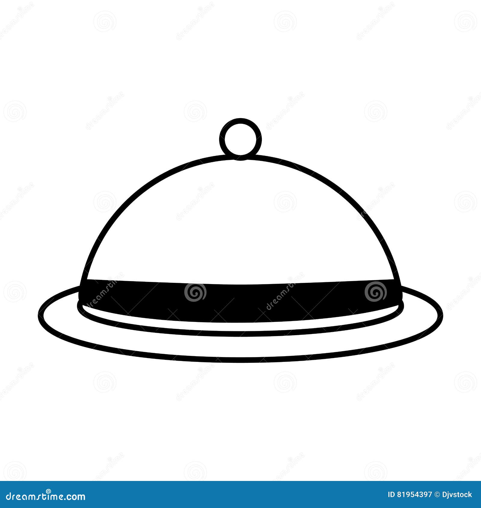 Dome Kitchen Food Service Outline Stock Vector - Illustration of chef ...