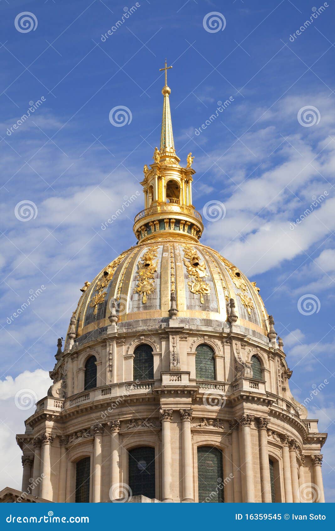 Dome of Les Invalides stock image. Image of travel, chapel - 16359545