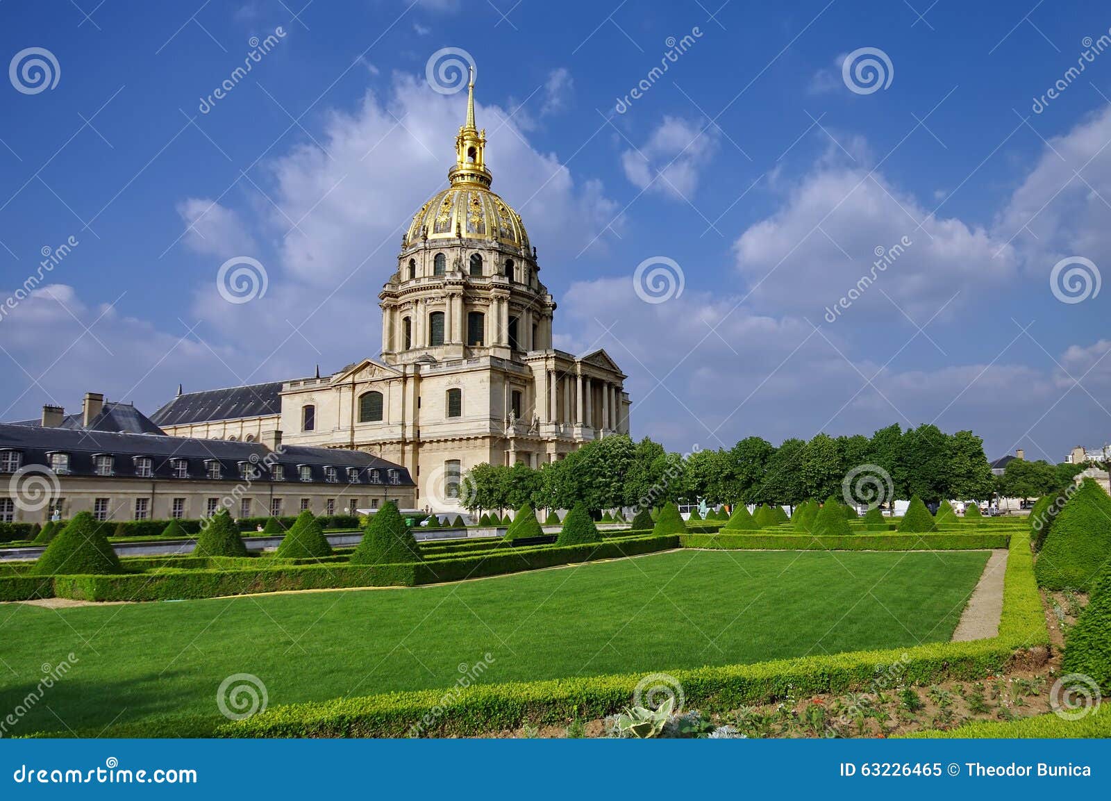 Dome of Les Invalides - Landmark Attraction in Paris, France Stock ...