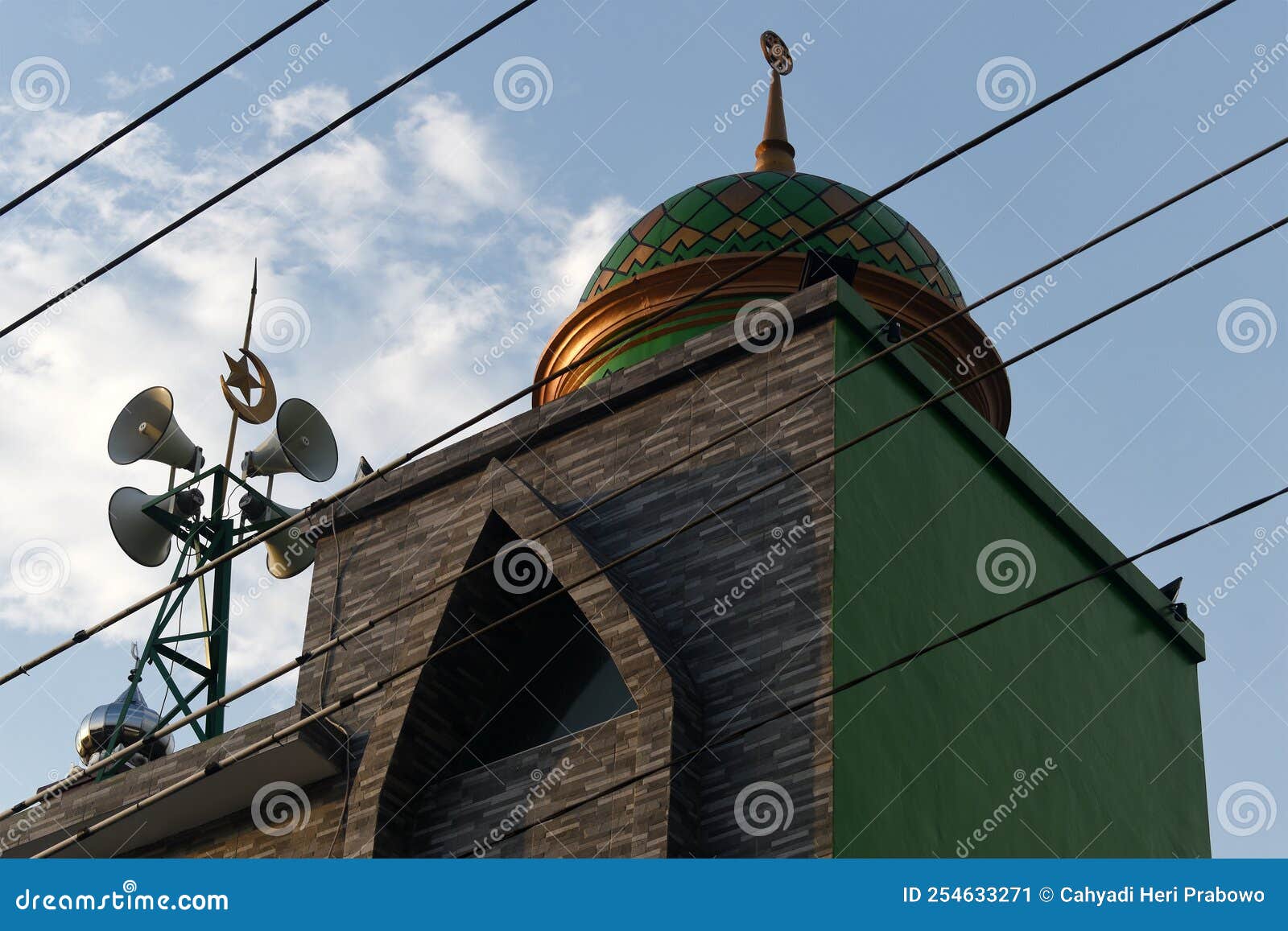 The Dome and Loudspeakers of Al-Furqon Mosque Stock Image - Image of ...
