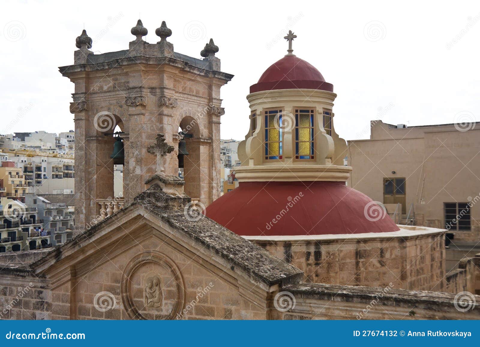 Dome of Maltese Church stock photo. Image of cloud, europe - 27674132