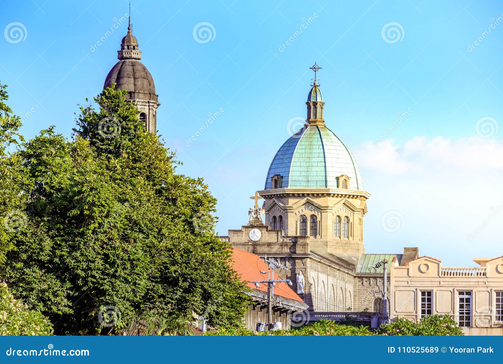 The Dome of the Manila Cathedral, in Intramuros, Manila Stock Image ...