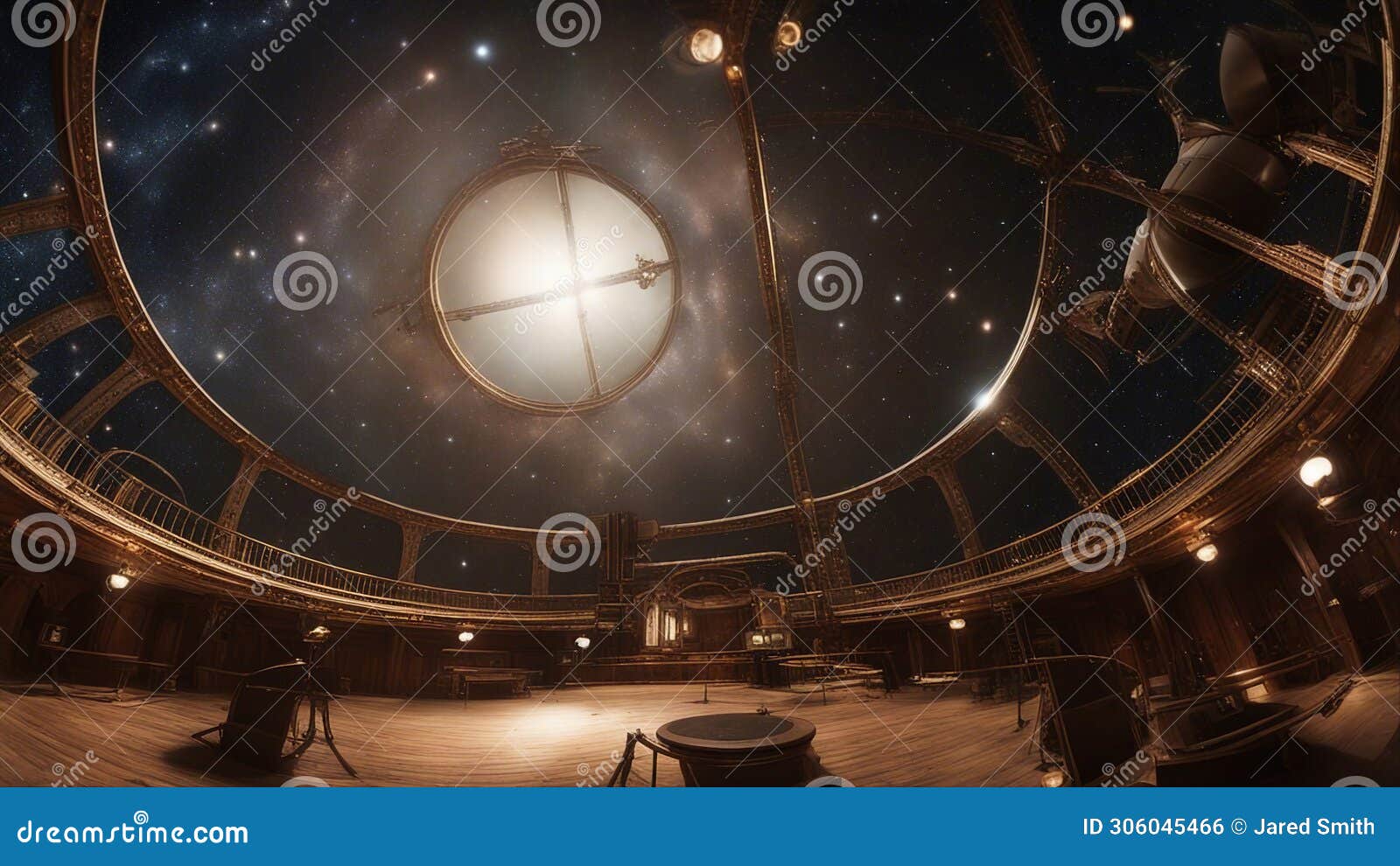 The Dome of the Moon a Steampunk, Space Nebula Panorama ...