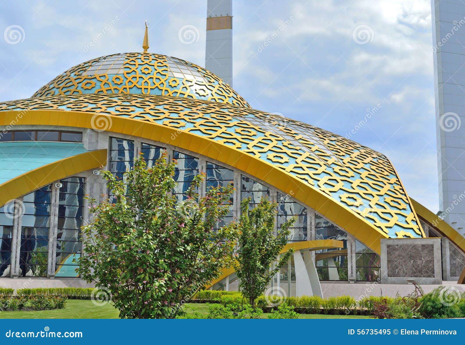 Dome of the Mosque in Argun in Chechen Republic Russia Stock Image ...